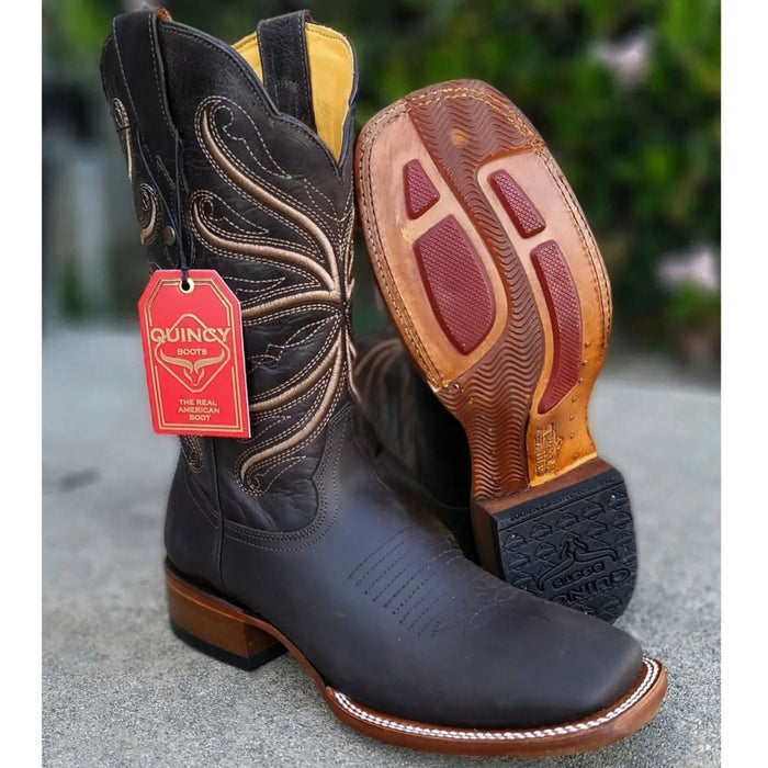 Botas de Cuero Crazy Original Horma Rodeo Cuadrada Chocolate — MensUSA