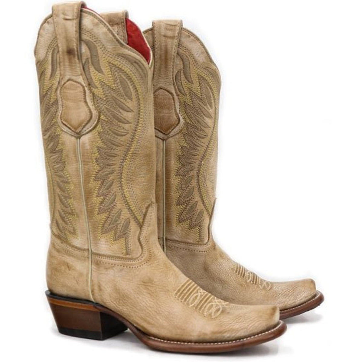 Botas de Cuero Vintage en Horma Dubai para Dama Color Miel LAB-39N3651 ...