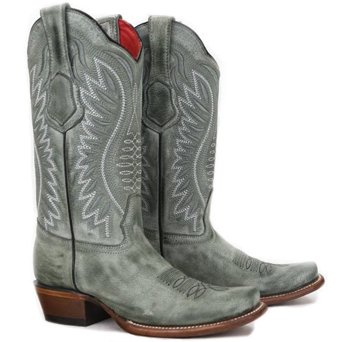 Botas de Cuero Vintage en Horma Dubai para Dama Color Negro Rustico LA ...