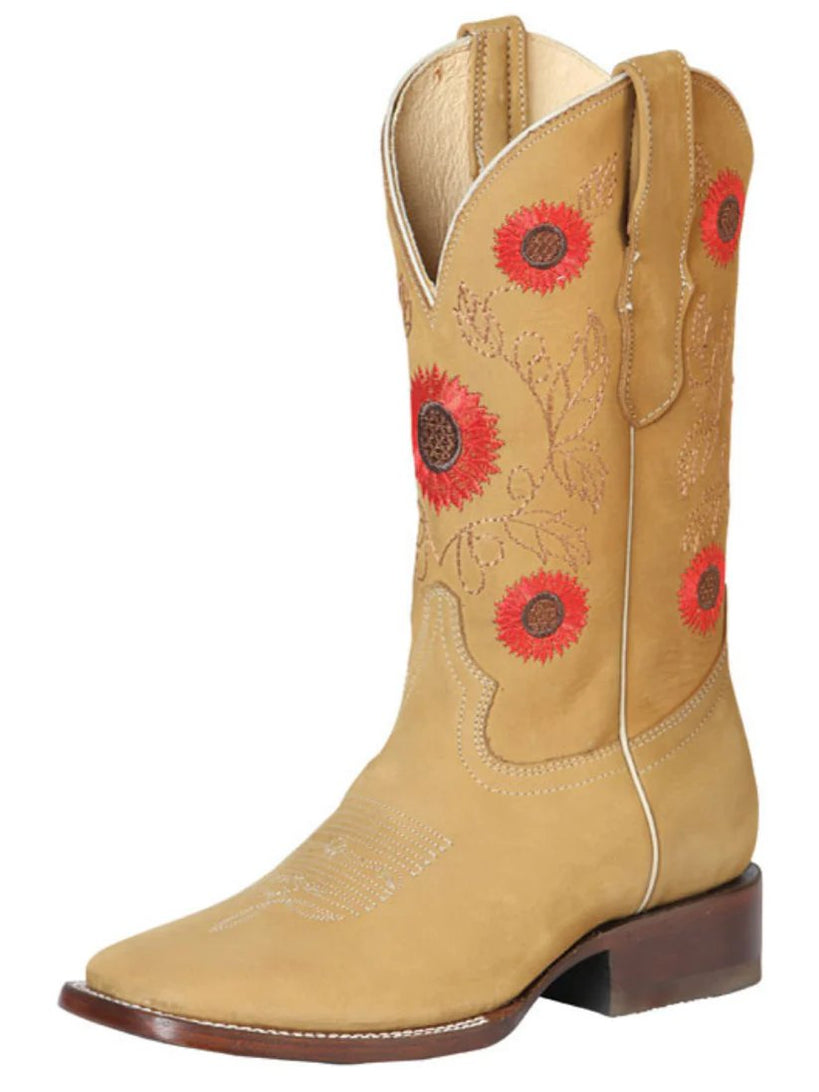 Botas de Gamuza Original para Mujer Horma Rodeo Miel GEN-51125 — MensUSA