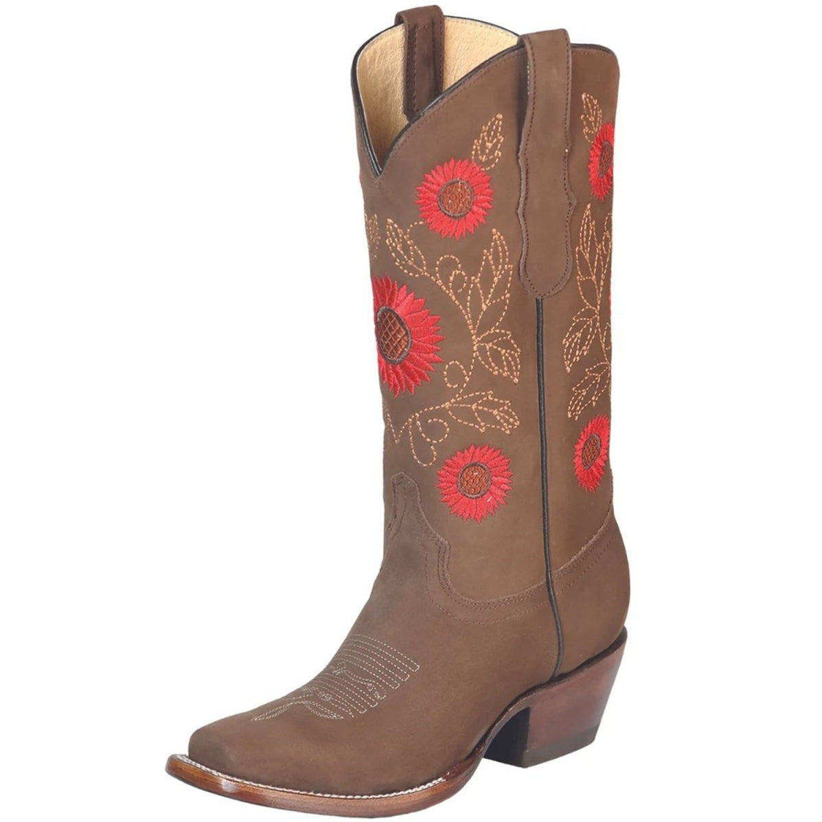 Botas de Gamuza Original para Mujer en Horma Rodeo Camel GEN-51162 ...