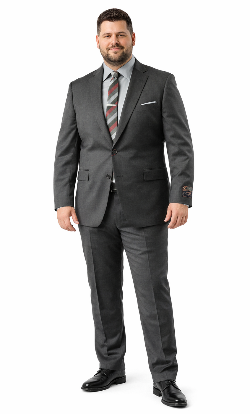 Carlo Lusso Charcoal Two-button Slim Fit Poly Blend Suit — MensUSA