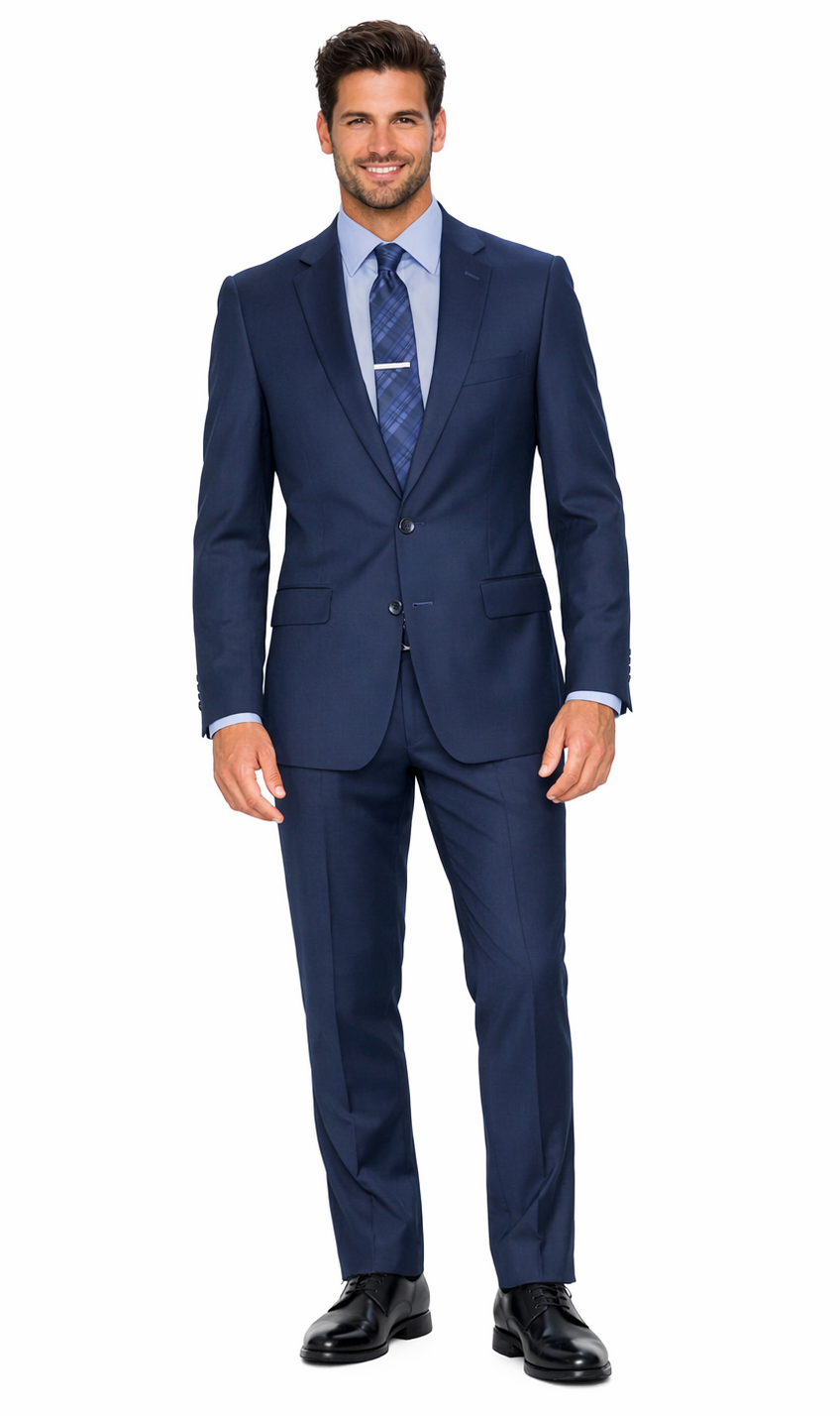 Carlo Lusso French Blue Two-button Suit — MensUSA
