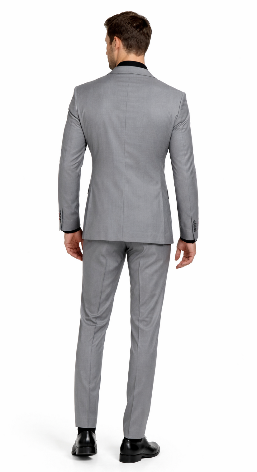 Carlo Lusso Medium Gray Two-button Poly Blend Suit — MensUSA