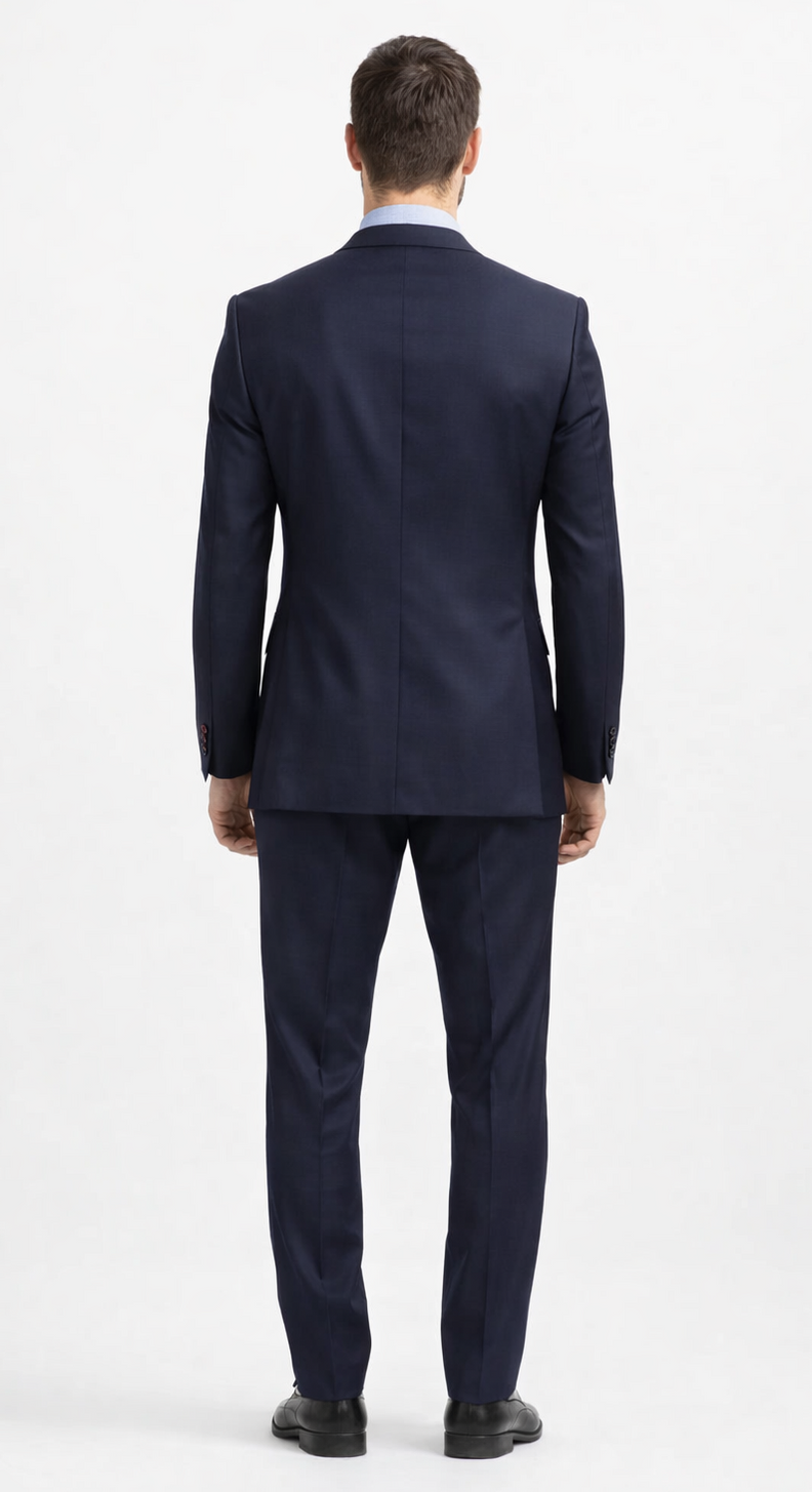 Carlo Lusso Navy Two-button Poly Blend Suit — MensUSA