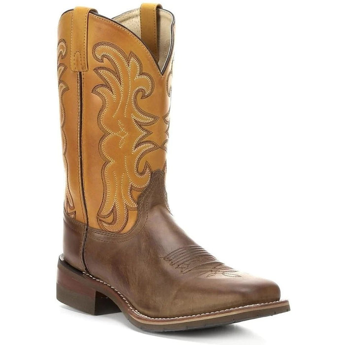Dan Post Tan Leather Square Toe Western Boots for Men — MensUSA