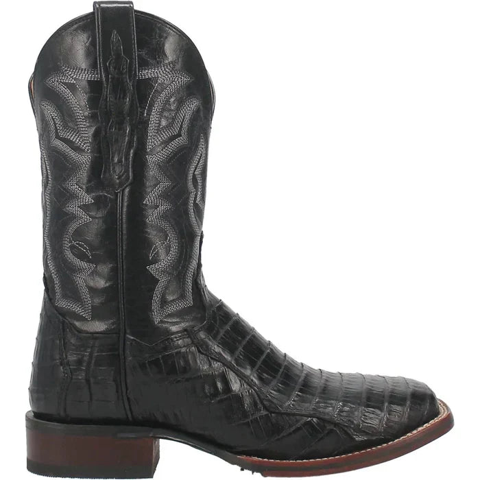 Dan Post Men's Kingsly Genuine Caiman Belly Square Toe Boots - Black ...