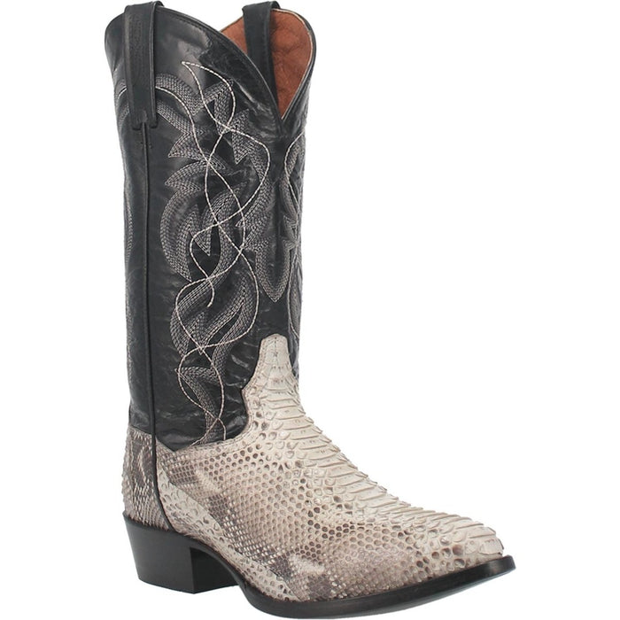 Dan Post Men's Manning Python Snakeskin Round Toe Boots - Natural — MensUSA