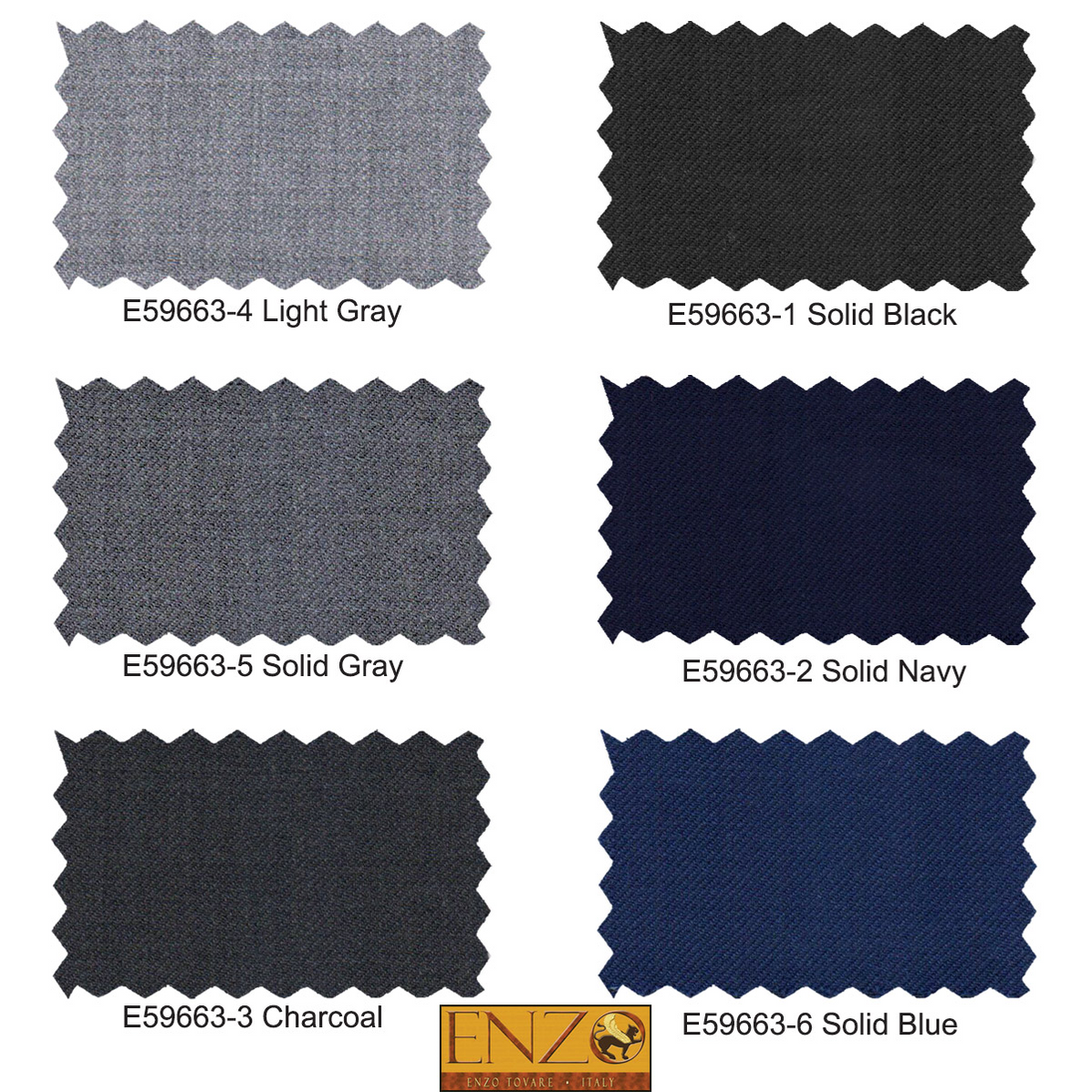 ENZO 150’s Super Wool 2-Button Suits in 6 Solid Fabrics Colors — MensUSA