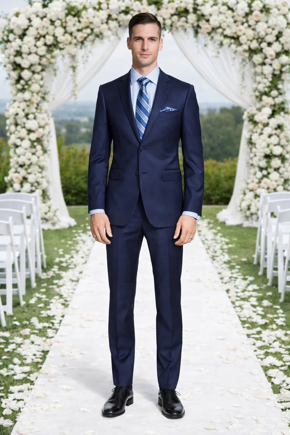 ENZO 150’s Super Wool 2-Button Suits in 6 Solid Colors — MensUSA