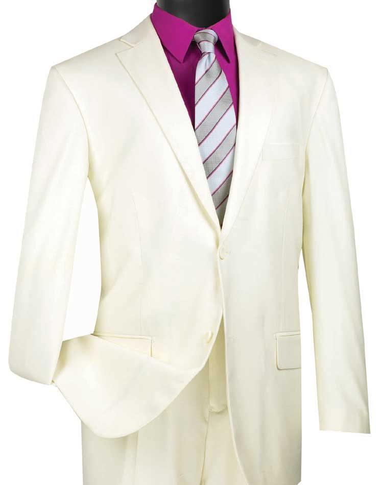 Executive Classic Fit Two Piece Suit Color Solid Ivory — MensUSA
