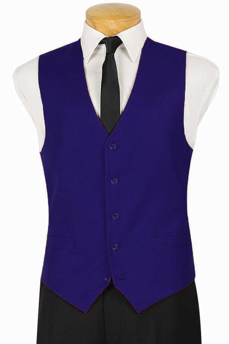 Mens Classic 5 Button Suit Vest in Navy — MensUSA