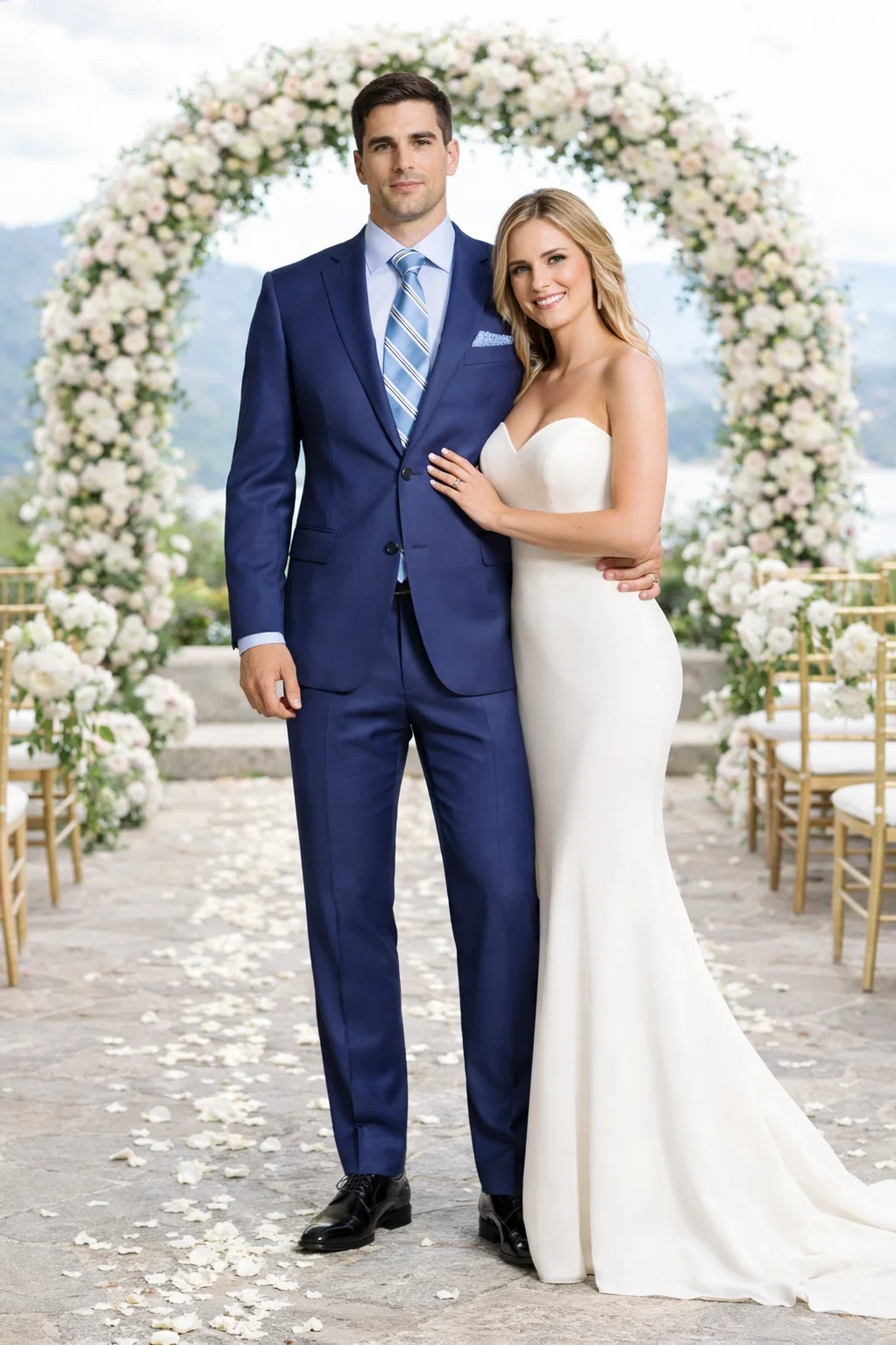 Giorgio Fiorelli Black and French Blue Two-Button Suit — MensUSA