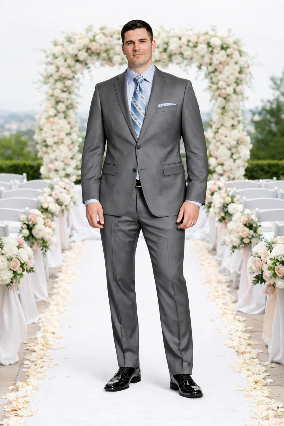 Giorgio Fiorelli Navy and Gray Two-Button Suit — MensUSA