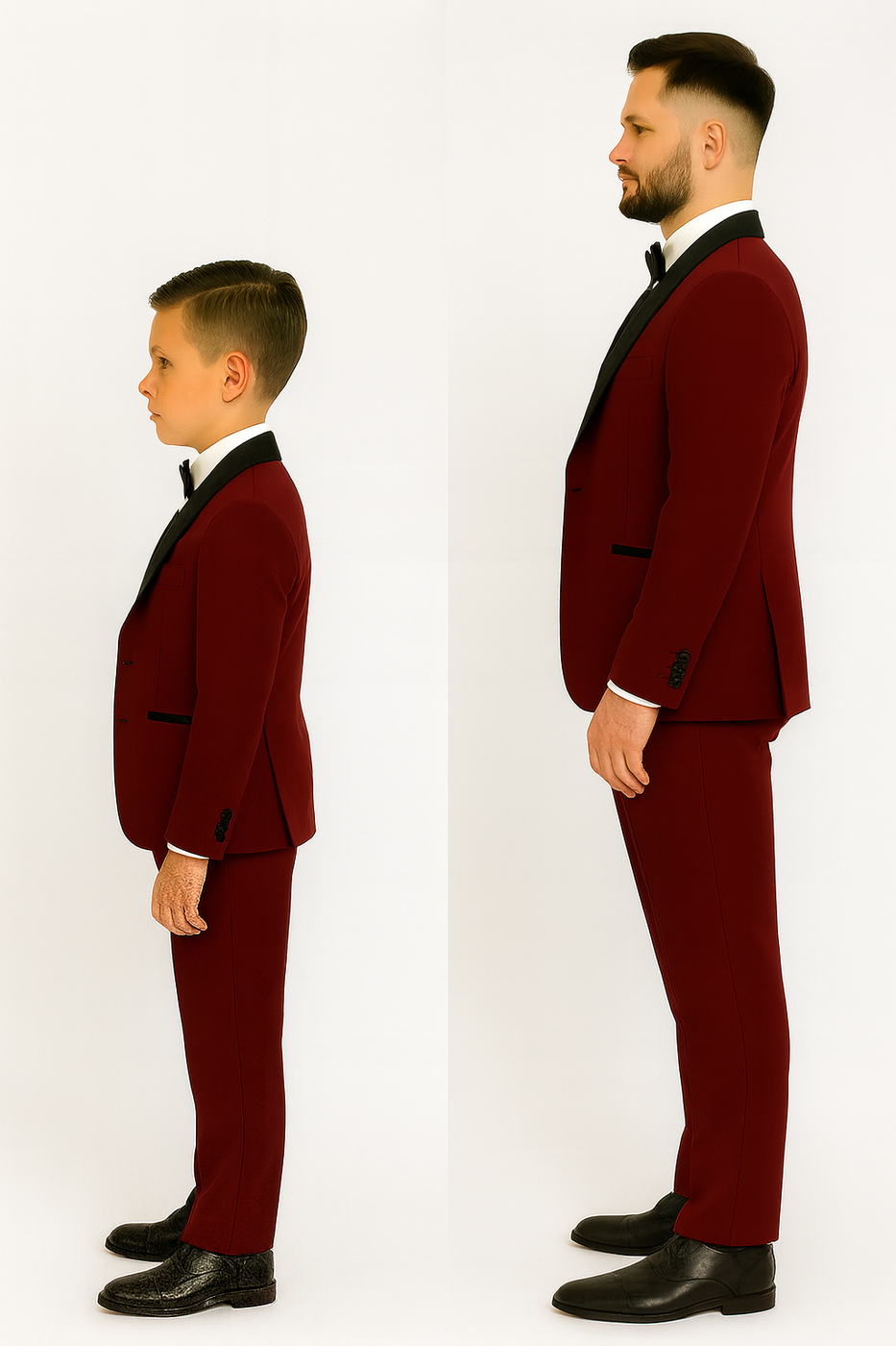 Hampton Stacy Adams Kids Burgundy Five Piece Set Tuxedo — MensUSA