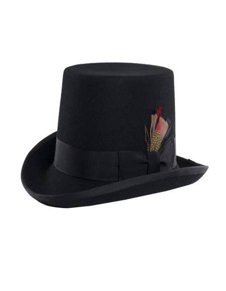 Designer Brand Black Short Pilgrim Top Hat ~ Tuxedo Hat — MensUSA