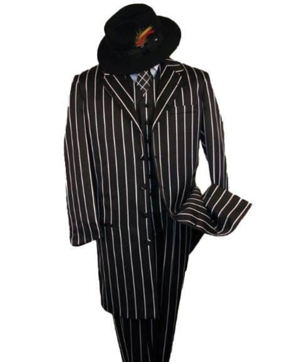 Italian Black Mafia Costume - MensUSA Classic Mobster Suit