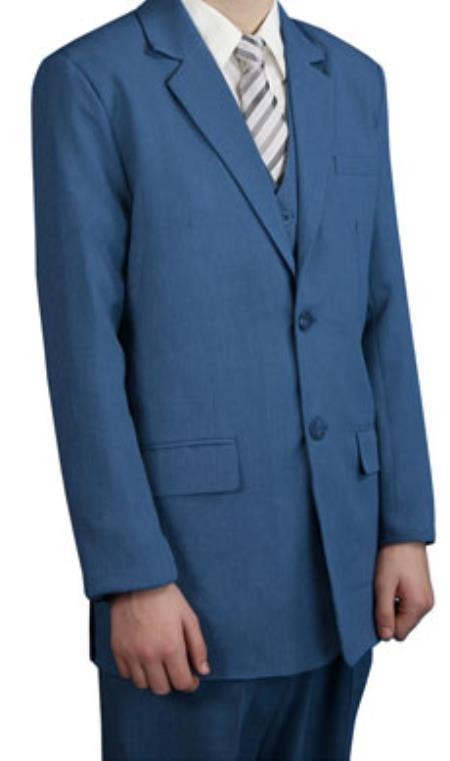 Mens Ice Blue Slim Fit Suit - Modern Steel Blue Suit | MensUSA
