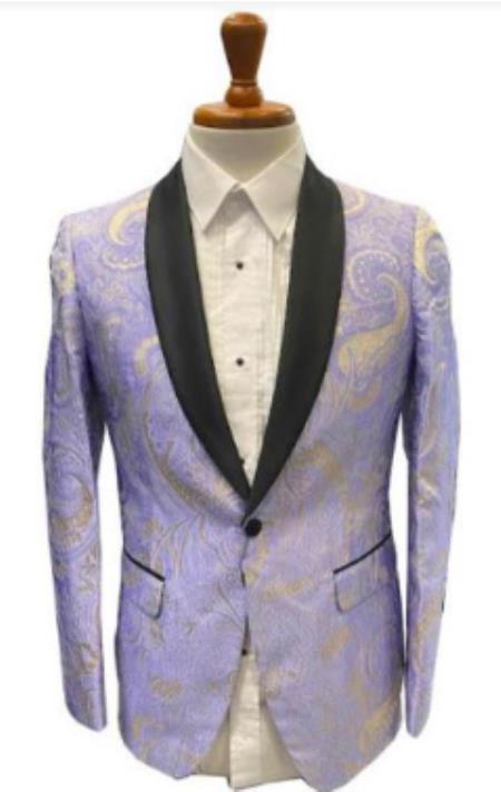 Mens Prom Blazer - Lavender and Gold Blazer For Homecoming — MensUSA