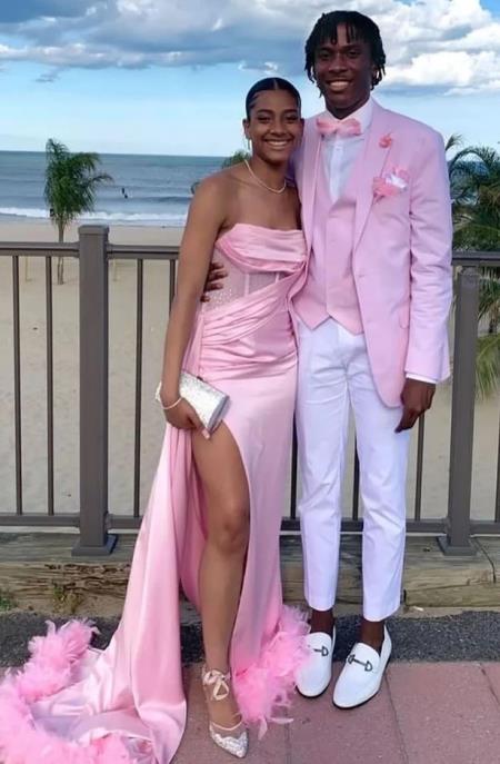 Pink and White Suit With White Pants — MensUSA
