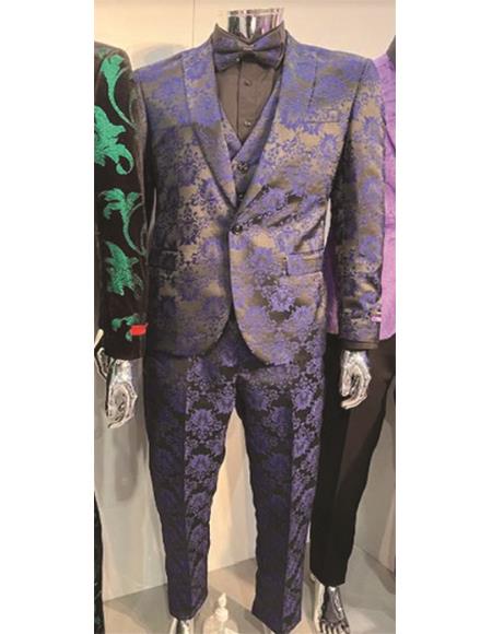 Retro Paris Fancy Blue Suit — MensUSA
