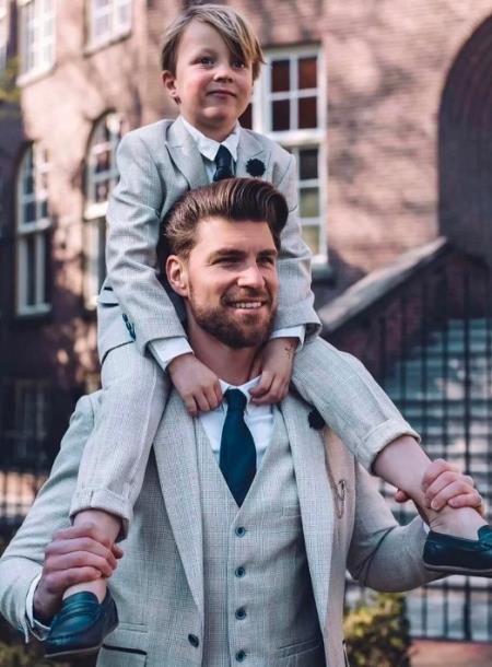 Dad And Son Matching Suits - Light Gray Dad And Son Outfits — MensUSA