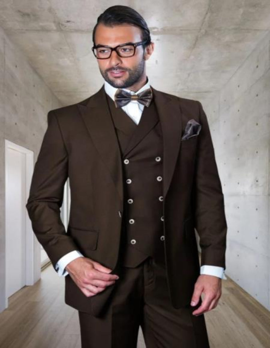 Big and Tall Suits - 100% Wool Suit - Peak Lapel Classic Fit - Pleated ...