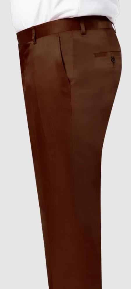 Mens Satin Pants Brown — MensUSA