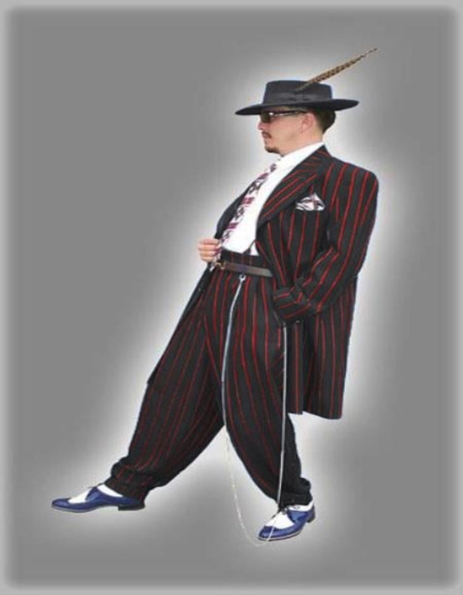 Mens High Fashion Vested Black and Red Pinstripe Zoot Suit For Sale ...