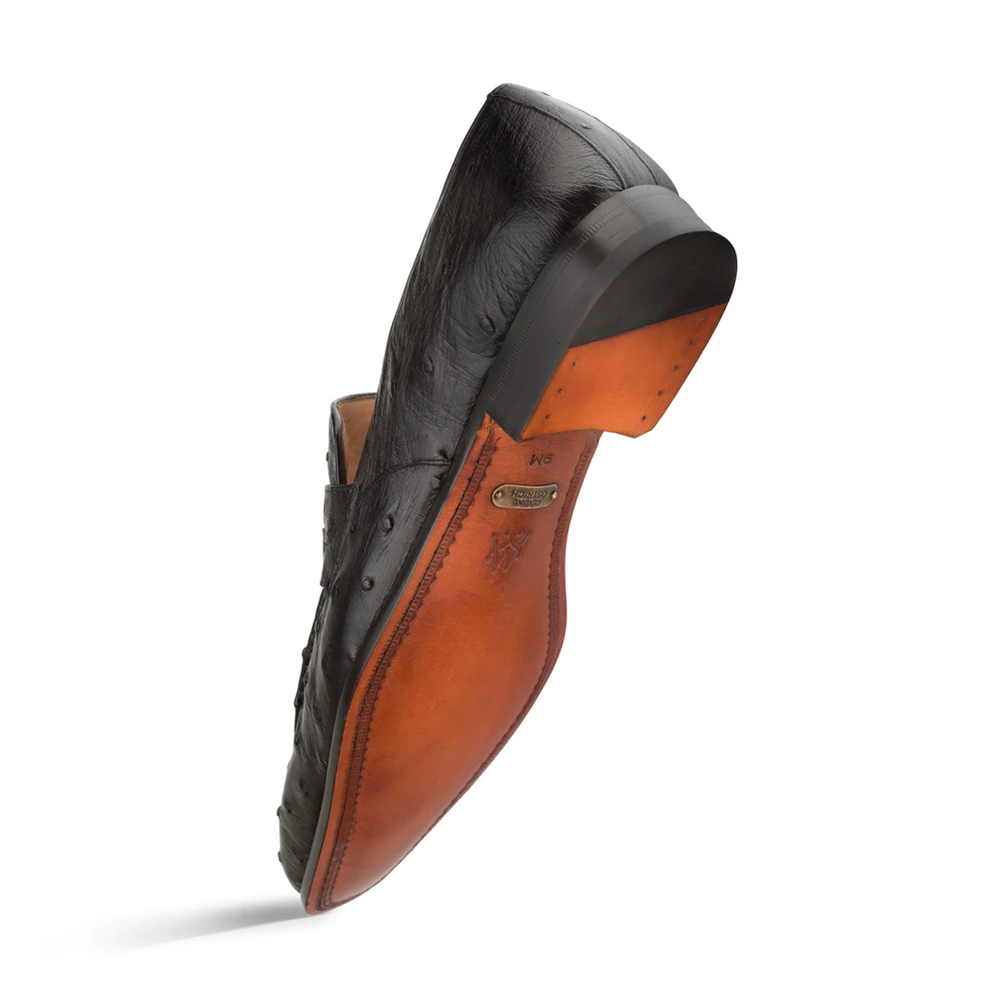 Mezlan Lisbon Ostrich Quill Penny Loafers Black (4561-S) — MensUSA