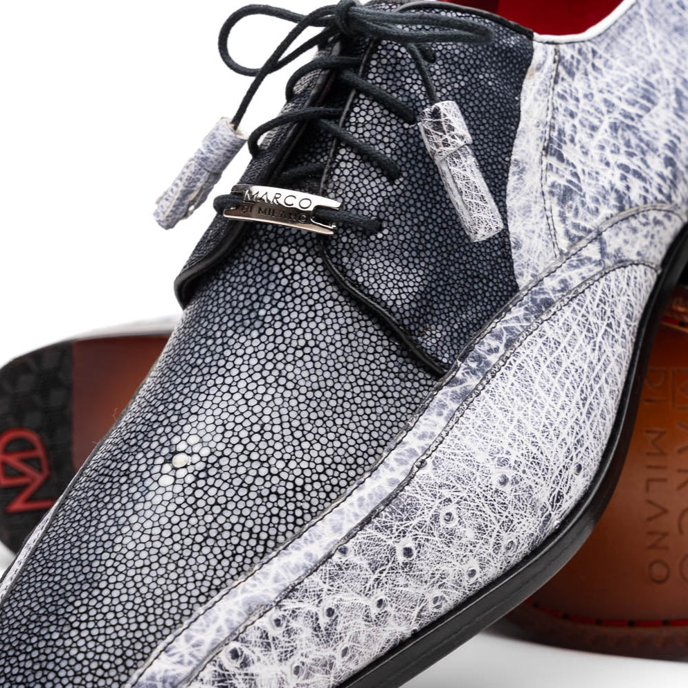 Marco Di Milano Lucca Newspaper Ostrich & Stingray Shoes — MensUSA