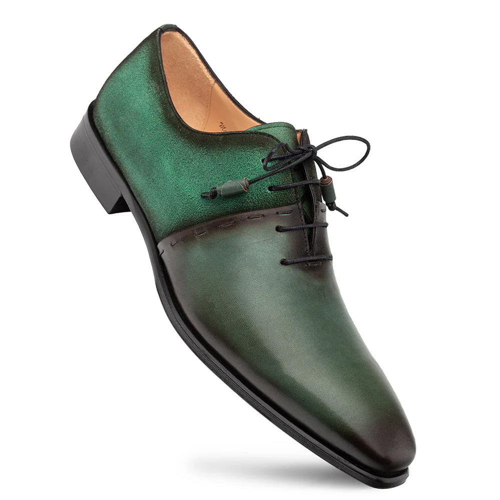 Mezlan Colomer Calf / Suede Oxford Forest & Green (21342) — MensUSA