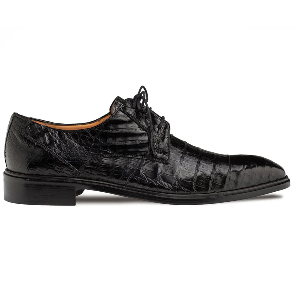 Mezlan Riverside Crocodile Lace-Up Derby Black (50180-F) — MensUSA