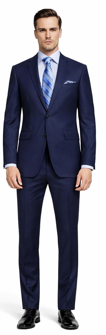 Mantoni 2-Button Slim or Modern Fit in 3-Blue Navy Fabrics — MensUSA