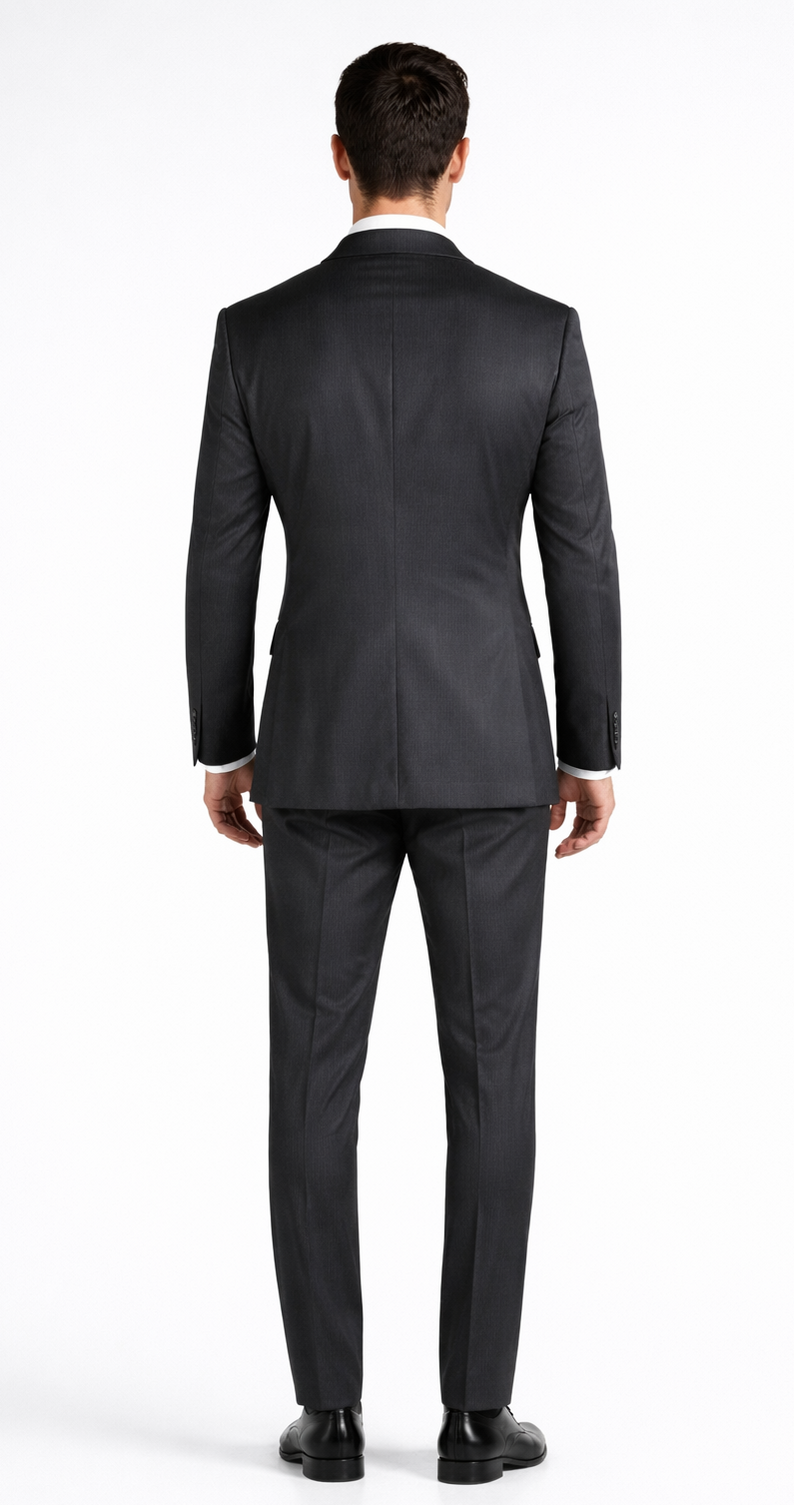 Mantoni Double-Breast Black, Grey, or Navy Wool Suit — MensUSA