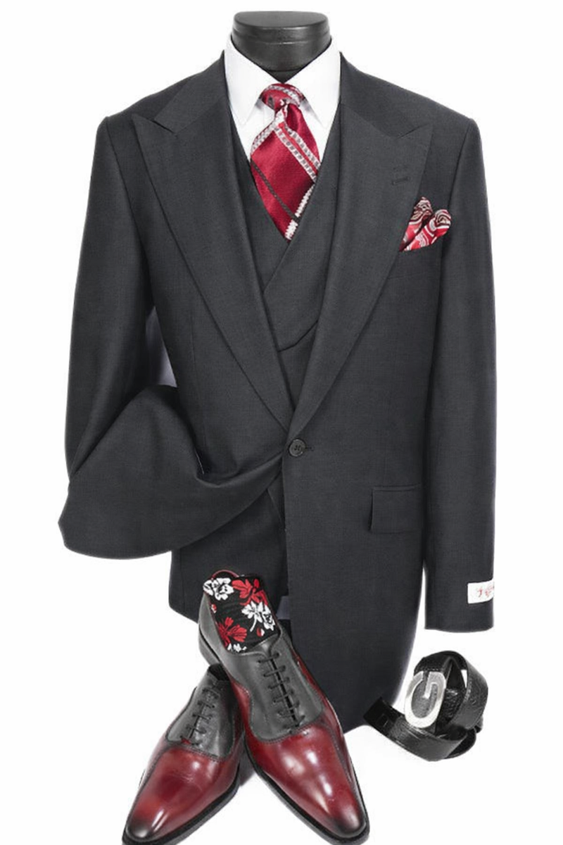 Plus Size Men’s Suits – Big and Tall with Peak Lapel, Ticket Pocket ...