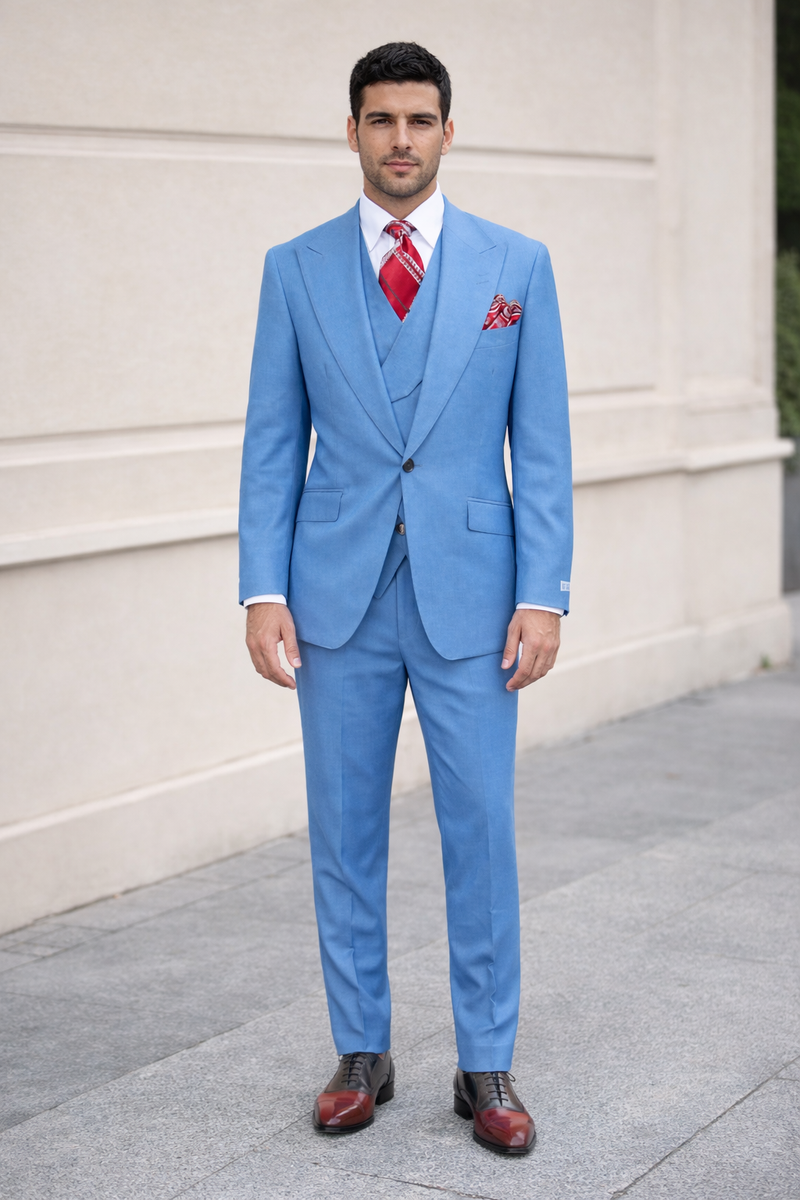 Mens Big and Tall Suits – Plus Size with Peak Lapel & Ticket Pocket fo ...