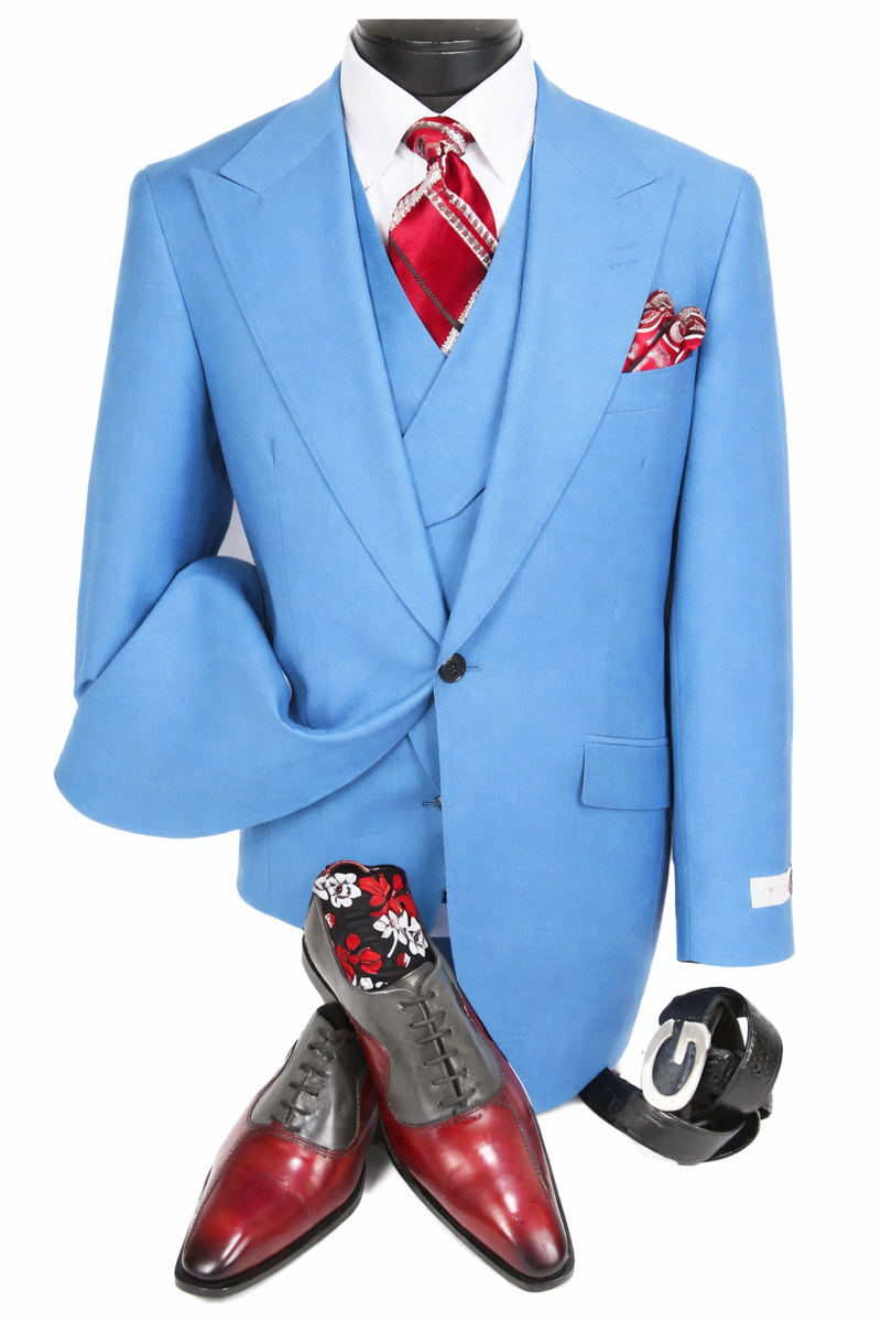 Mens Big and Tall Suits – Plus Size with Peak Lapel & Ticket Pocket fo ...