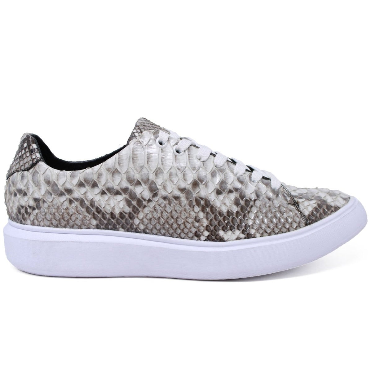 Men's Genuine Full Python Skin Sneakers - Natural — MensUSA