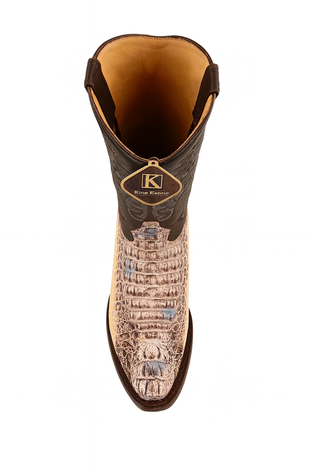Mens King Exotic Caiman Hornback Cowboy Boots Natural (4980249) — MensUSA