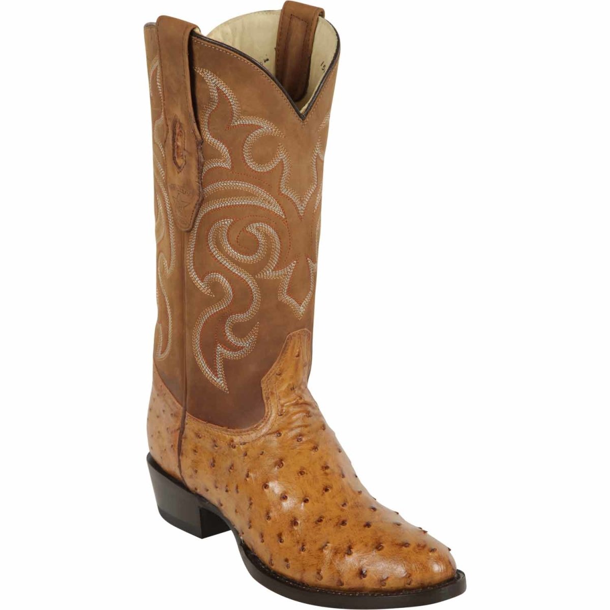 Men's Los Altos Original Full Quill Ostrich Boots Round Toe - Amber 65 ...