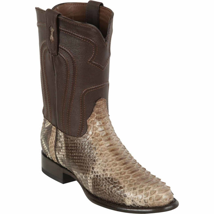 Men's Los Altos Original Python Boots Roper Toe - Rustic Brown — MensUSA