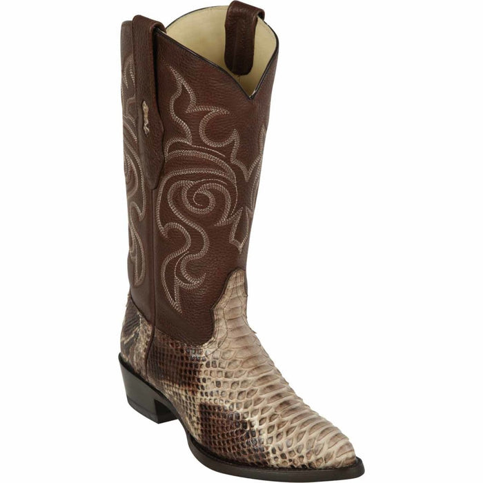 Men's Los Altos Python J-Toe Boots - Rustic Brown — MensUSA