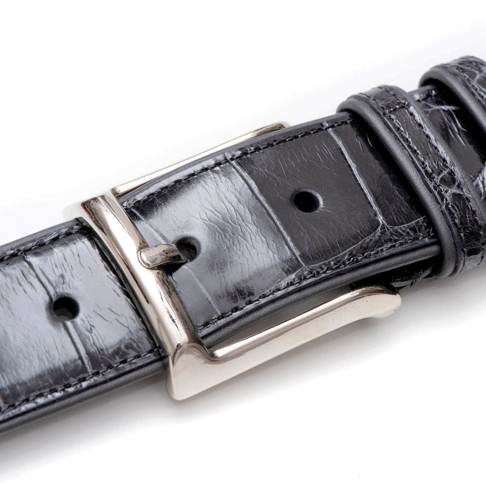 Mezlan Alligator Belt Grey (AO7907) — MensUSA