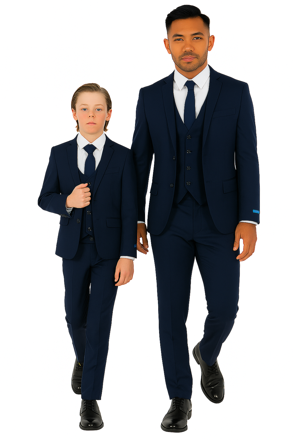 Father and Son Suits -Navy Blue Boys Suit Perry Ellis Vested Boy's Wed ...