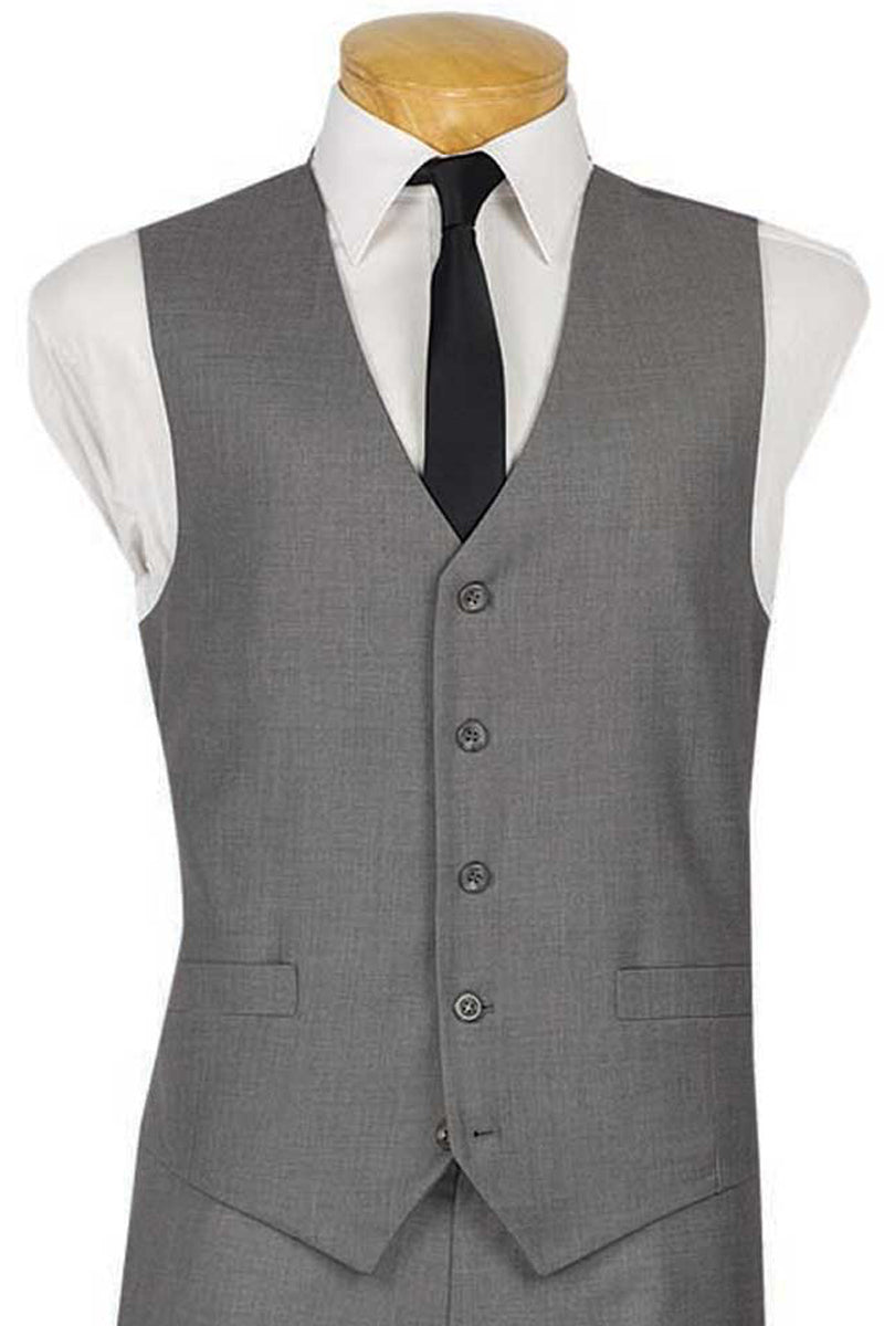 Mens Classic 5 Button Suit Vest in Grey — MensUSA