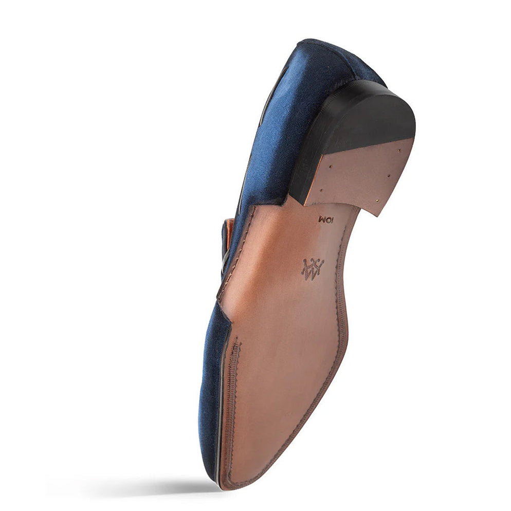 Mezlan Pavese Suede Tassled Slip On Cobalt (21310) — MensUSA