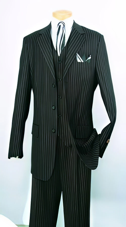 Mens Three Piece Suit - Vested Suit Mens Black Classic Cheap Priced Bu ...