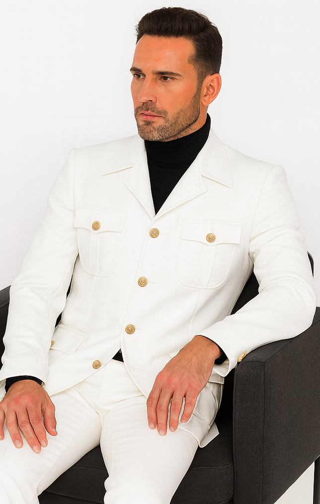 Rossi Man DUKE RM1762 Slim Fit 3-Piece White Suit – Modern Tailored Fo ...