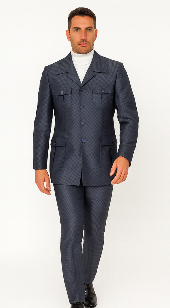 Rossi Man DUKE RM1767 Slim Fit 3-Piece Steel Grey Suit – Modern Formal ...
